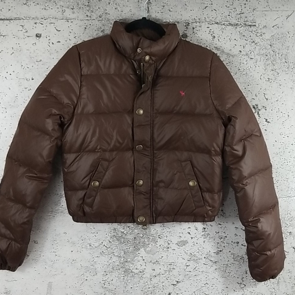 Abercrombie & Fitch | Jackets & Coats | Abercrombie Fitch Brown Down Puffer Coat | Poshmark